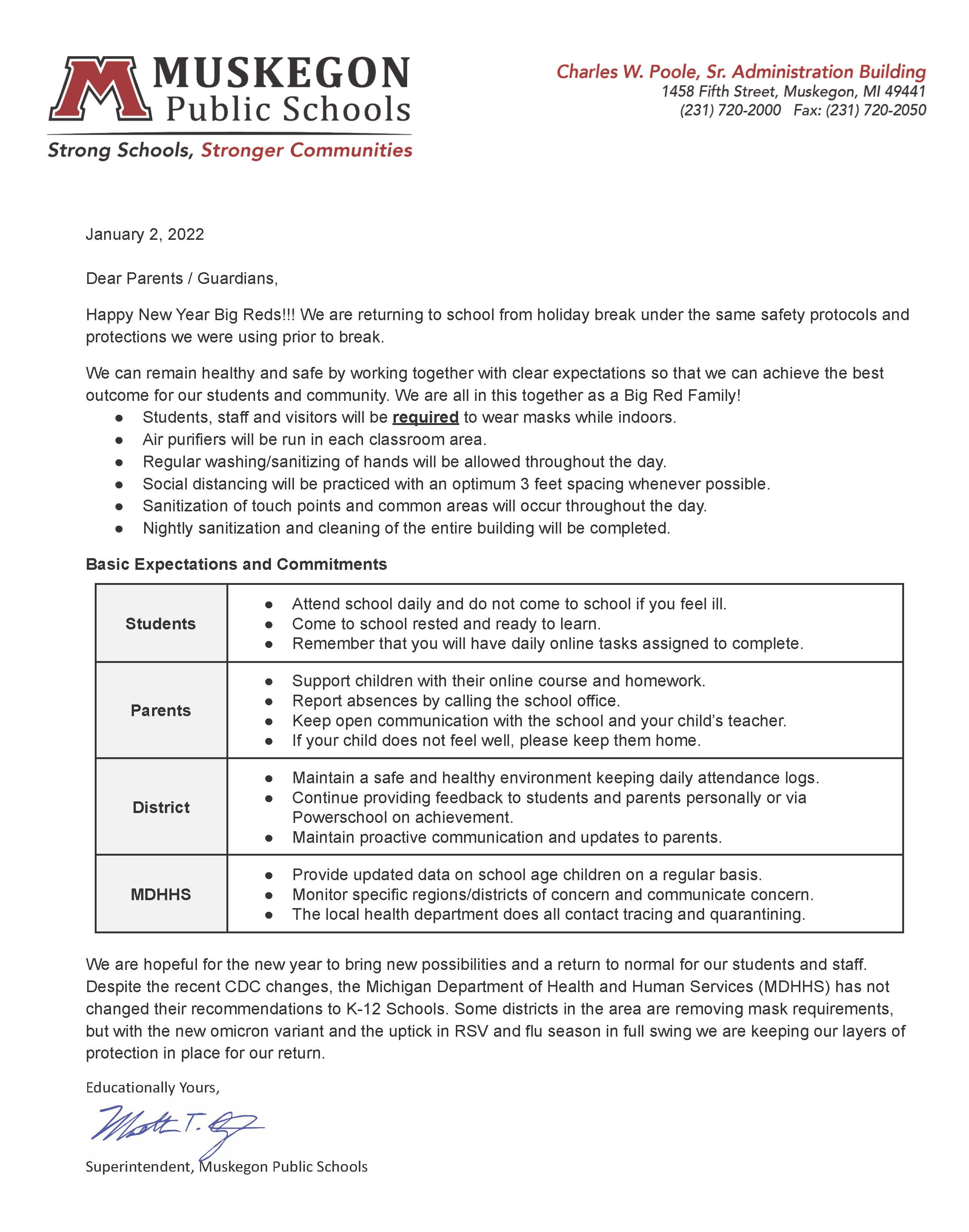 Muskegon Public Schools keeping K-12 mask mandate after winter break ...